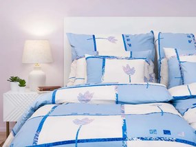 DADKA VRACOV Povlečení bavlna Tulipán světle modrý 240x220, 2x 70x90 cm