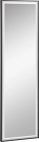 HOMCOM Nástěnné Zrcadlo 120L x 35W cm - Nátěr proti rozbití, Dodávaný instalační systém - Rám z černé hliníkové slitiny