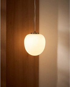 Bílé závěsné svítidlo se skleněným stínidlem ø 25 cm Ardali – Kave Home