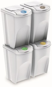 Prosperplast Sada košů na třídění odpadu SORTIBOX 4x35L bílá