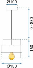 Toolight, závěsné svítidlo 1xE27 APP1236-1CP, zlatá, OSW-40036