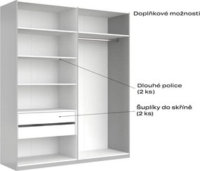 Skříň 4dv bez zrcadel, série N šedý lesk Megy