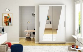 ADRK Šatní zrcadlová skříň posuvná TEXAS W 120, bílá