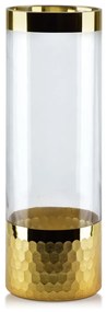 Skleněná váza Serenite 29,8 cm čirá/zlatá