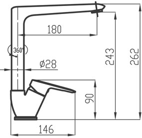 Novaservis - Dřezová baterie METALIA 26,2 cm lesklý chrom