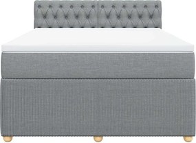 Box spring postel s matrací světle šedá 140 x 190 cm textil 3287458