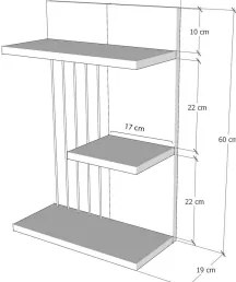 Nástěnná police KINIK 60x40 cm bílá