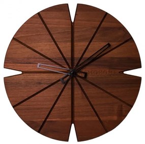 Kamohome Dřevěné nástěnné hodiny CORVUS Průměr hodin: 40 cm, Materiál: Ořech americký