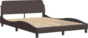 Rám postele bez matrace Hanko tmavě hnědý 140 x 190 cm textil 3310387