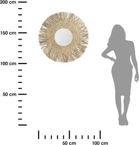 Kulaté nástěnné zrcadlo Rama 80 cm hnědé