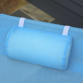 Skládací zahradní lehátko s polštářem pod hlavu, 5polohové nastavitelné opěradlo do 120 kg Modrá barva