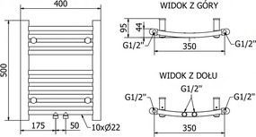 Mexen Ares, elektrické topné těleso 500 x 400 mm, 300 W, bílá, W102-0500-400-6300-20