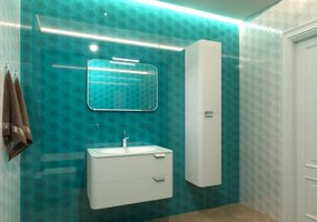 Kingsbath Velluto 80 koupelnové zrcadlo s poličkou a LED osvětlením