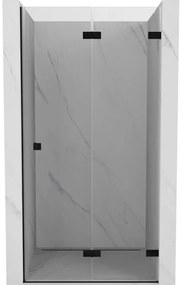 Mexen, Mexen Lunar-F pravé skládací sprchové dveře 90 cm, průhledné, černé - 836-090-000-70-00-P