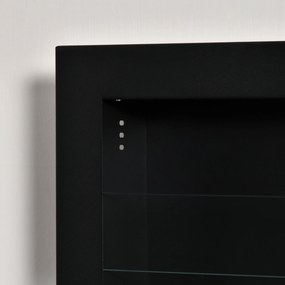 HOMCOM Ethanolový krb Bio-Ethanol hořák 3 hořáky 1 l 3 hodiny doba hoření 2000 W bez kouře, nástěnný, ocel, tvrzené sklo, černá, 120 x 15 x 40 cm