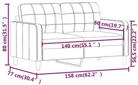 2místná pohovka vínová 140 cm textil - Default Title