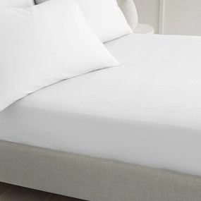 Bílé napínací prostěradlo z bavlněného perkálu 150x200 cm Cotton Percale – Bianca