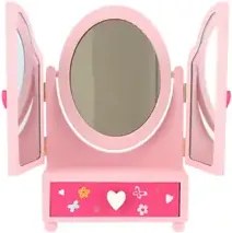 TEDDIES Šperkovnice Princess se zrcadlem 3-dílná / Šperkovnice / Dřevě