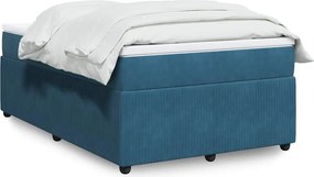 Box spring postel s matrací tmavě modrá 120x190 cm samet 3285630