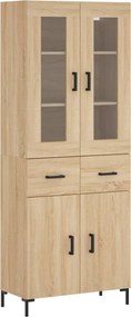 Skříň highboard dub sonoma 69,5 x 34 x 180 cm kompozitní dřevo 3198532