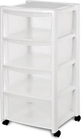 STEFANPLAST Úložný regál Libera, 4 zásuvky, bílý
