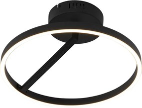 Designové stropní svítidlo černé vč. LED 3-stupňový stmívač - Anello