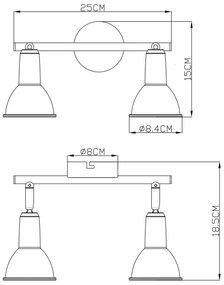 Globo 54648-2 - Bodové svítidlo 2xE14/40W
