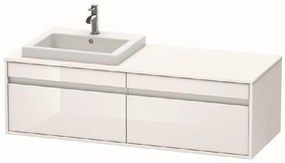 Duravit Ketho - Umyvadlová skříňka 43x140x55 cm, levá, 2 zásuvky, lesklá bílá KT6797L2222