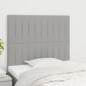 Čelo postele světle šedé 100x5x118/128 cm látkové 3116560