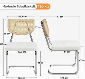 Sada 4 ks – Jídelní židle Yaheetech – rezavě hnědá, 48,5 cm (šířka) × 61 cm (hloubka) × 82 cm (výška) (267520814278)
