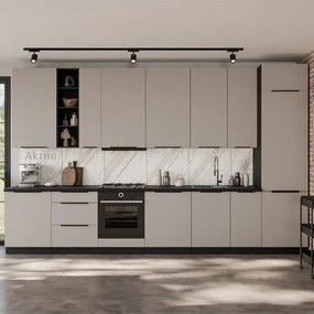 ARIA cb | horní skříňka 60 G-90 1F policová | 60 cm | VYSOKÁ | ANTI FINGERPRINT povrch | černá/béžová