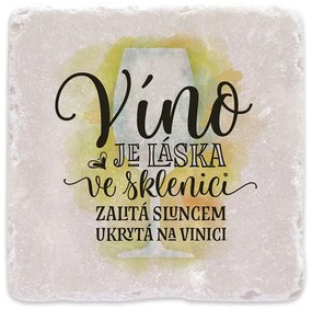 Víno je láska - bílé 02 - mramorový tácek