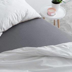 Goldea jersey elastické prostěradlo - tmavě šedé 90 x 200 cm