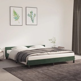 vidaXL Rám postele s čelem tmavě zelený 180x200 cm samet