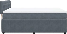 Box spring postel s matrací tmavě šedá 140x200 cm samet 3290065