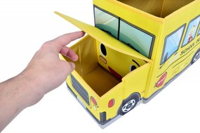 Skládací taburet / koš na hračky Školní autobus