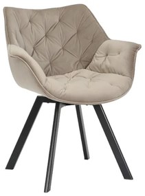 Designová otočná židle Kiara šampaňský samet
