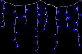 Venkovní LED vánoční závěs - modrá, od 2,5m do 10m, stále svítící, časovač Délka světelné části + délka přívodního kabelu a počet LED: 2,5m+5m, 105 L…