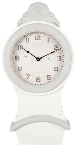 Bílé nástěnné retro dřevěné hodiny Wilmia - 37*9*132 cm / 1*AA