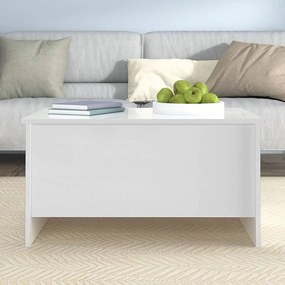 Konferenční stolek lesklý bílý 80x55,5x41,5 cm kompozitní dřevo - Default Title