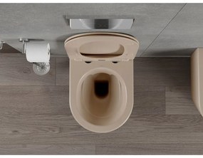 Mexen Rico, závěsná toaletní mísa 480x360x370 mm s pomalu padajícím sedátkem, cappuccino matná, 30724064