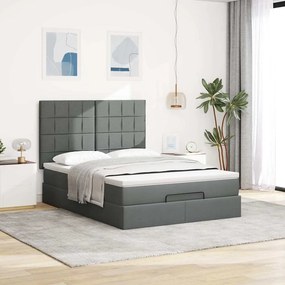 Osmanský rám postele s matrací tmavě šedá 140x190cm textil 3313155