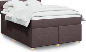 Box spring postel s matrací tmavě hnědá 160x200 cm textil 3286734