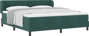 Postel s boxspringem s čelo Tmavě zelená 180 x 200 cm samet 3340403