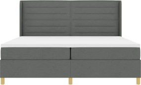Postel s boxspringem s matrací Tmavě šedá 200 x 200 cm textil 3341792