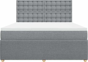 Box spring postel s matrací světle šedá 180 x 200 cm textil 3292149