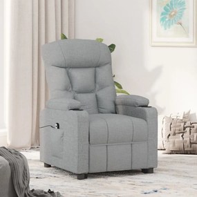 Elektrické polohovací křeslo světle šedé textil 3098815