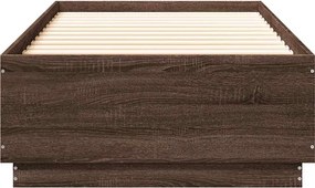 Rám postele hnědý dub 100 x 200 cm kompozitní dřevo 3209722
