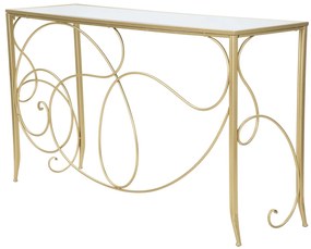 Zlatý konzolový stolek Ferretti Artios, 140x40x80 cm