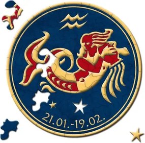 CURIOSI Kulaté puzzle Zvěrokruh: Vodnář / 33 dílků / průměr 9 cm